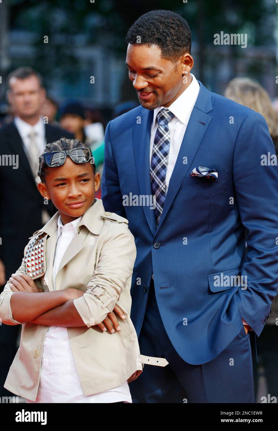 FILE - In this July 15, 2010 file photo, actors Jaden Smith, left, and ...
