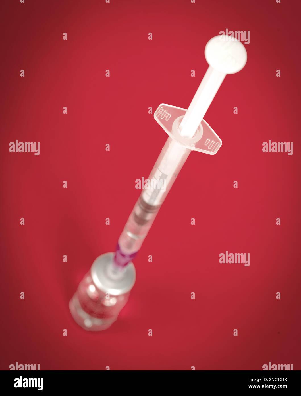 Filling vaccine to syringe before inject, isolated Stock Photo - Alamy