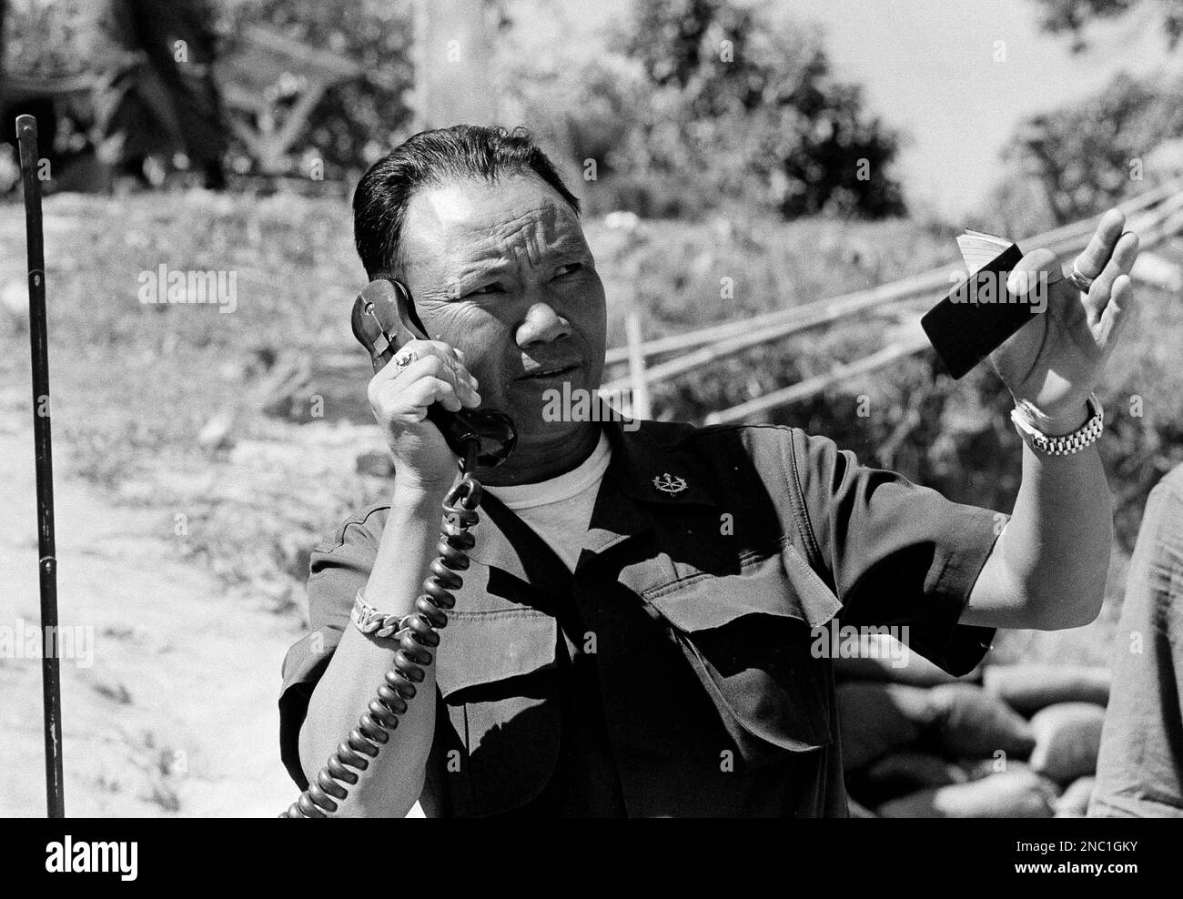 Gen. Vang Pao, head of an army composed of Meo Tribesmen irregulars ...