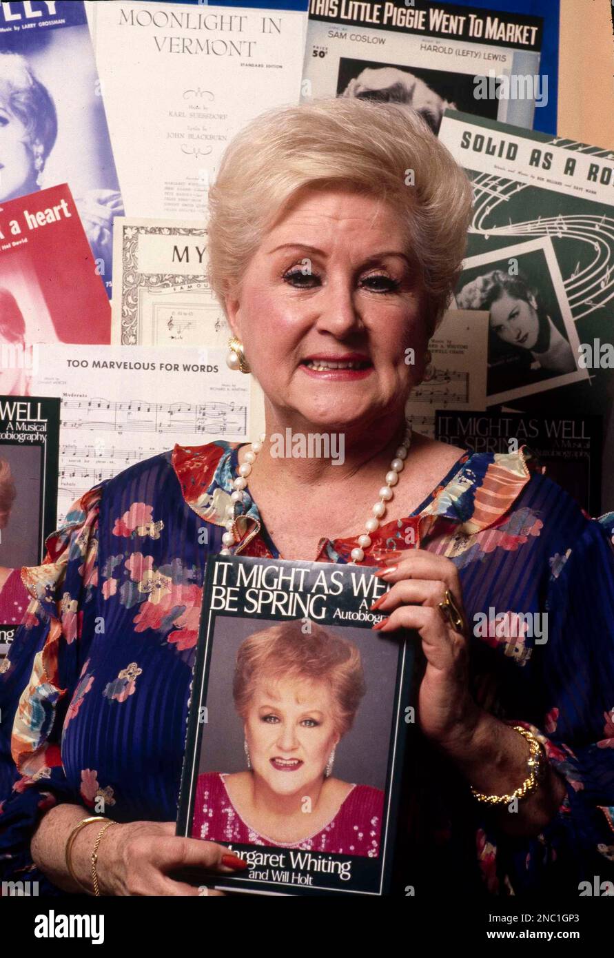 Singer Margaret Whiting with ASCAP award, posters and sheet music on ...