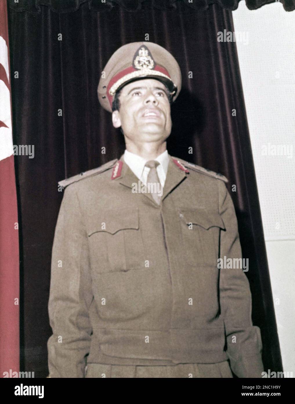 Portrait of Colonel Moammar Gadhafi, Prime Minister of Libya and ...