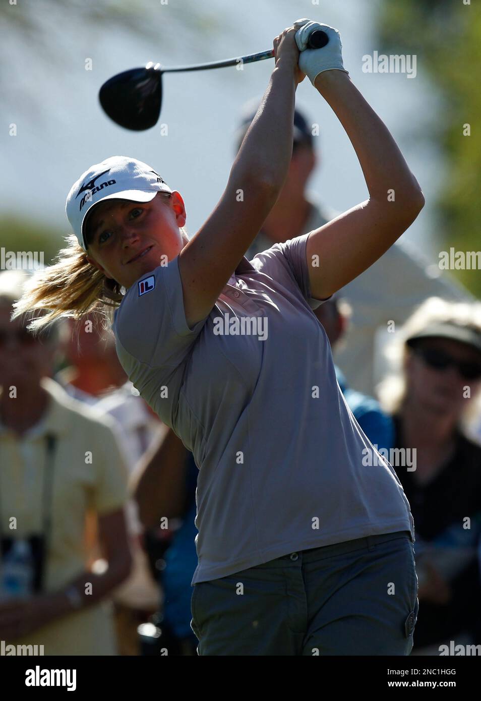 Stacy Lewis plays during the final round of the LPGA Kraft Nabisco ...