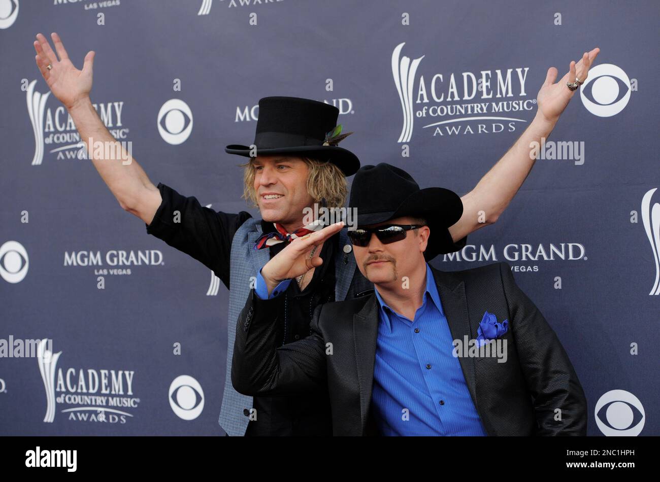 Kenny Alphin, left, and John Rich of 'Big and Rich' arrive at the 46th ...