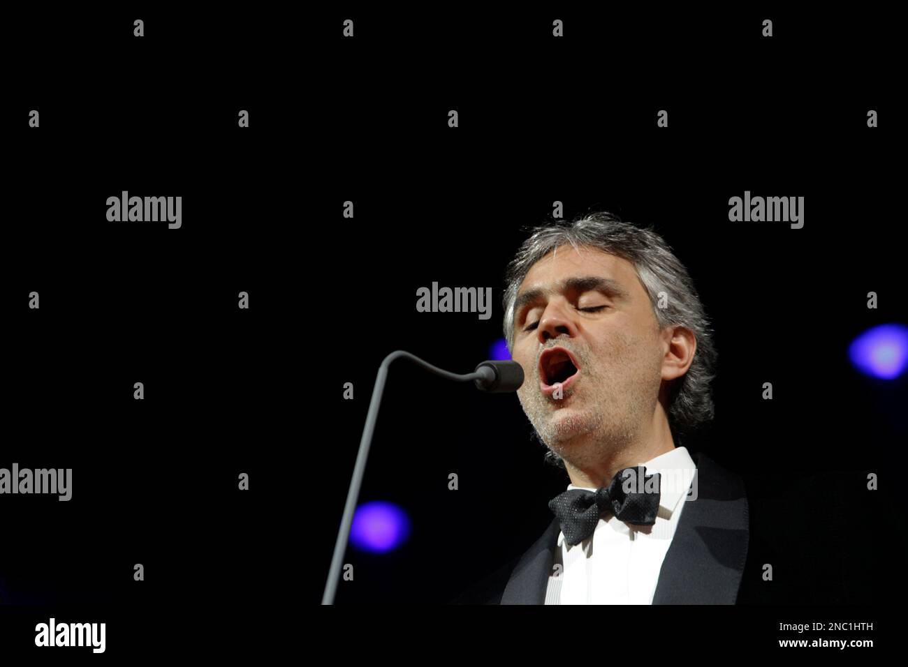 Tenor Andrea Bocelli, from Italy, performs at a concert during his ...