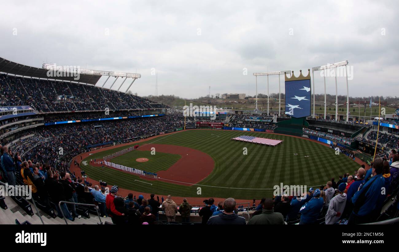 Fans at Kauffman Stadium before an MLB baseball game between the Kansas ...