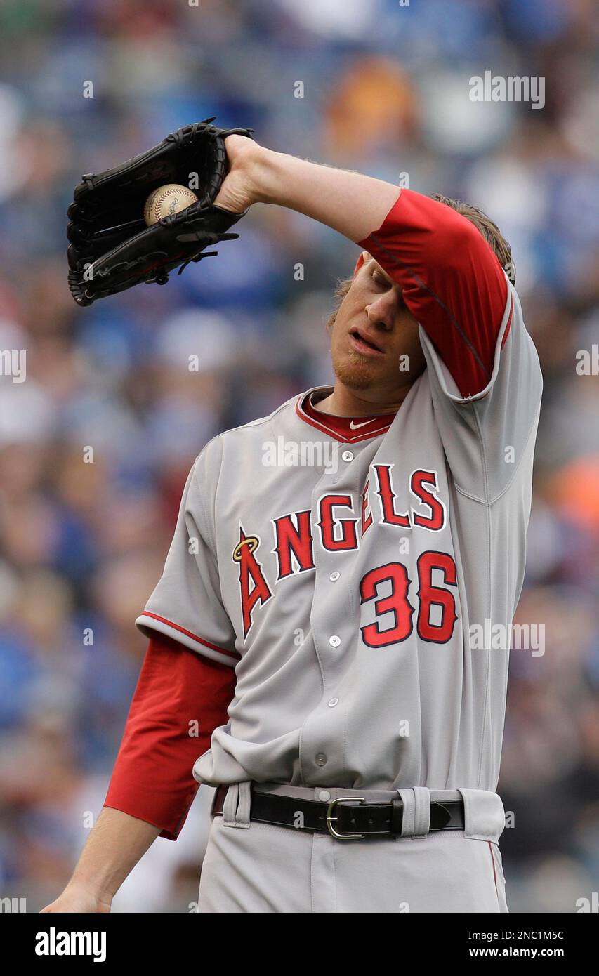 Los Angeles Angels starting pitcher Jered Weaver during an MLB baseball ...