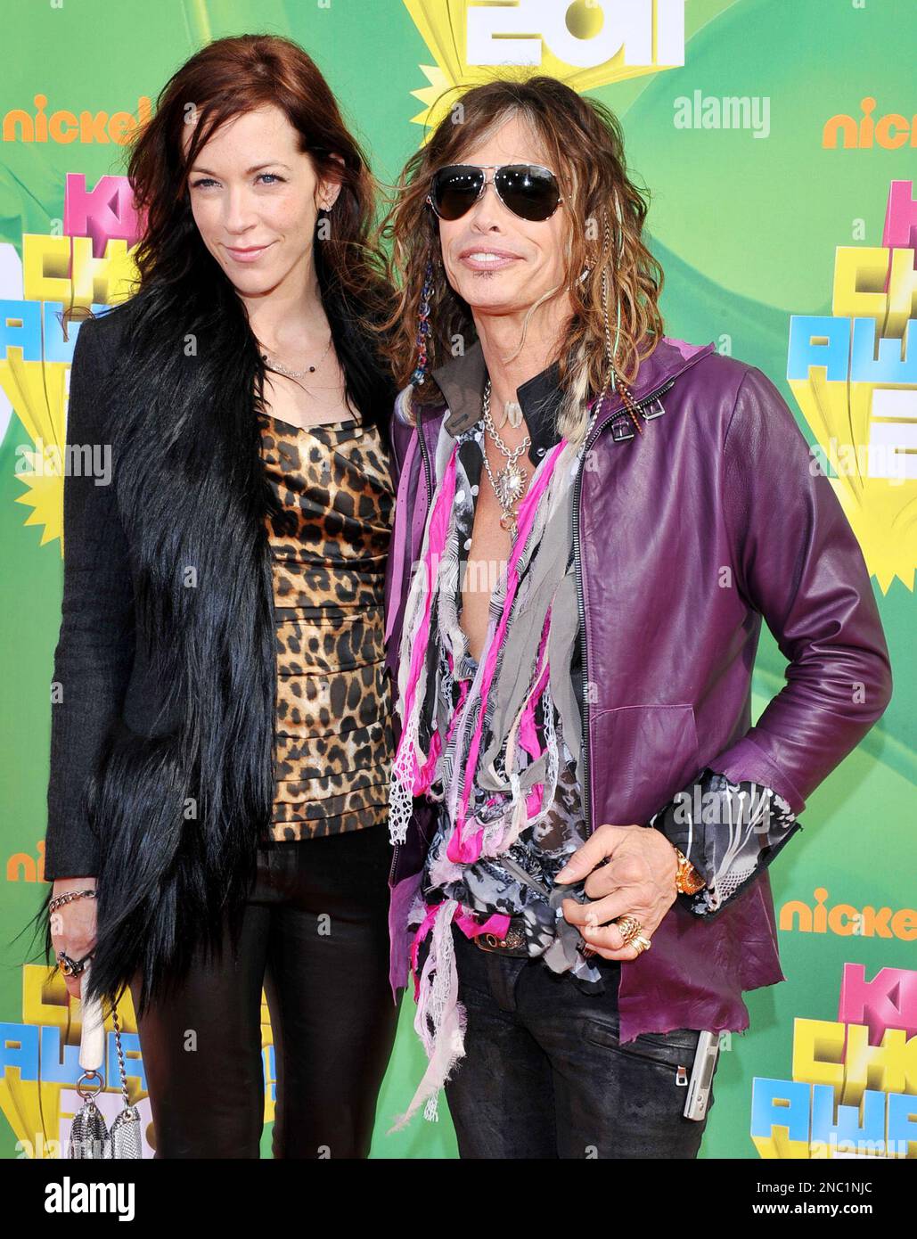 Musician Steven Tyler and his girlfriend arrive at Nickelodeon's 24th ...