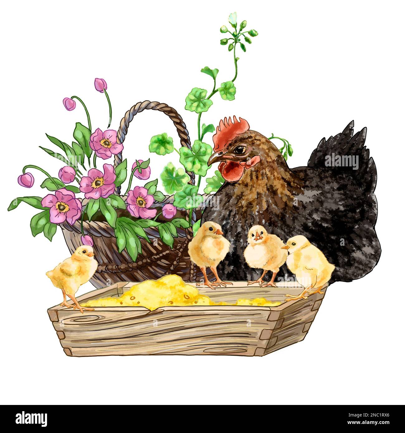 Cockerel silhouette Cut Out Stock Images & Pictures - Alamy