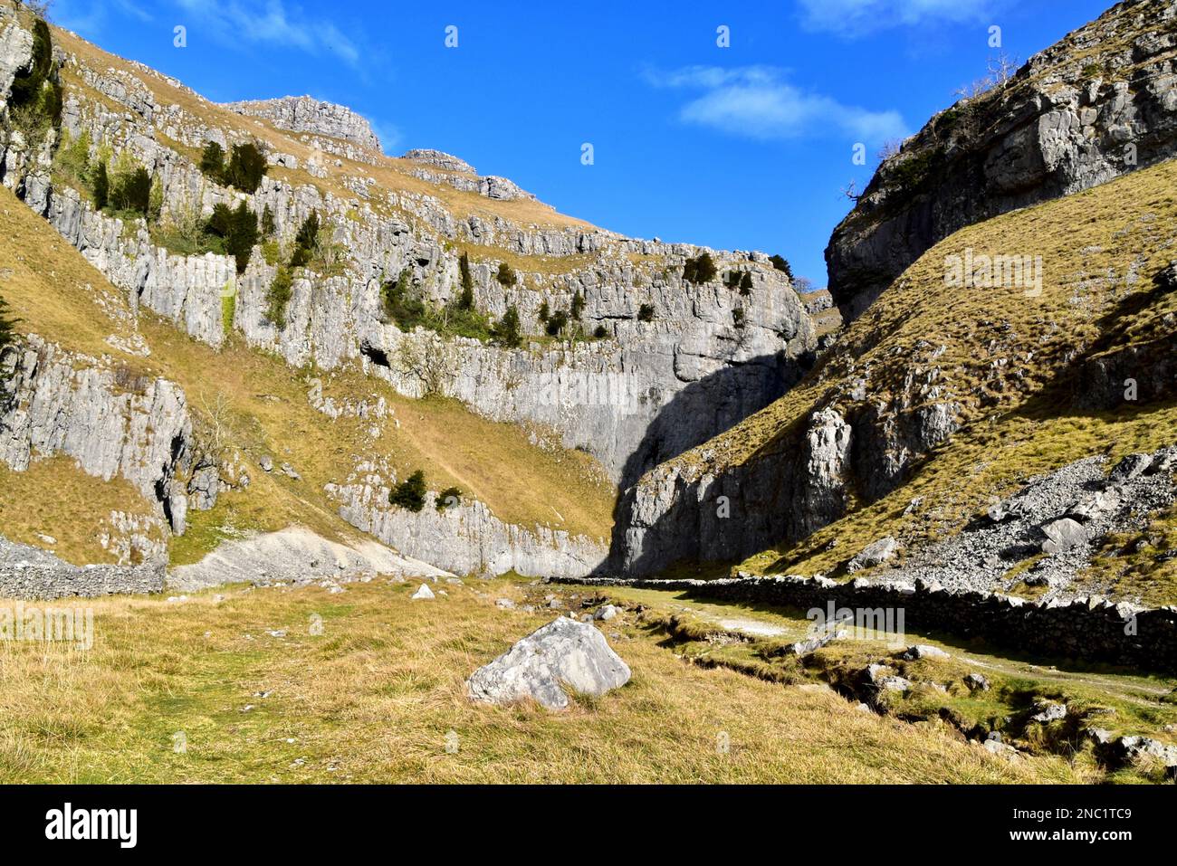The footpath leading into Gordale Scar near Malham Stock Photo - Alamy