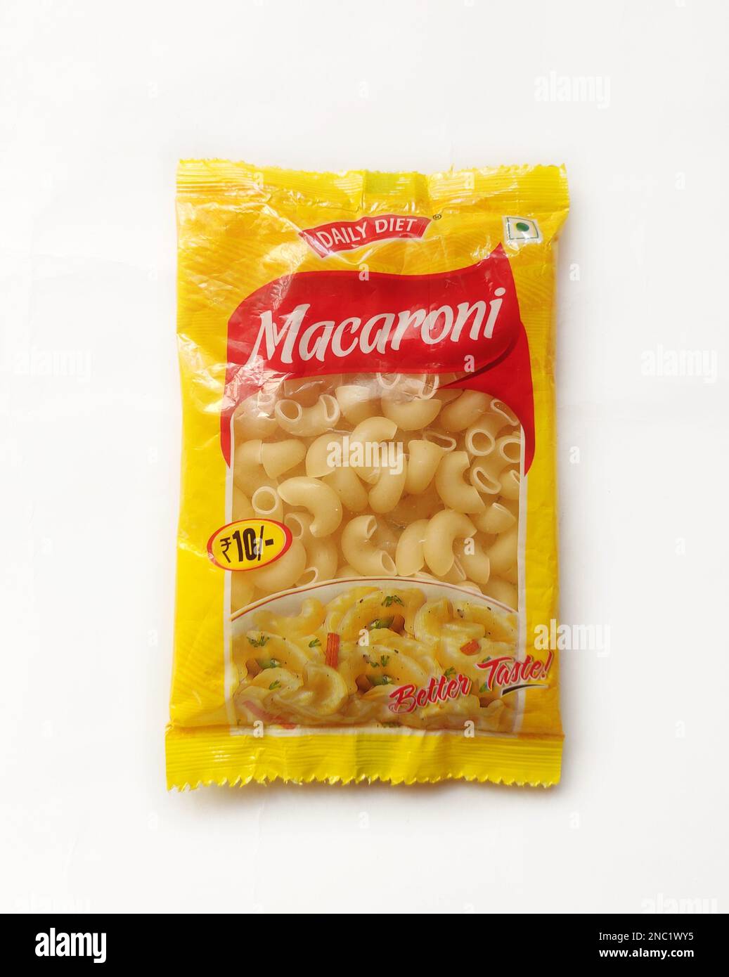 Daily Diet Macaroni pack in isolated background Stock Photo - Alamy