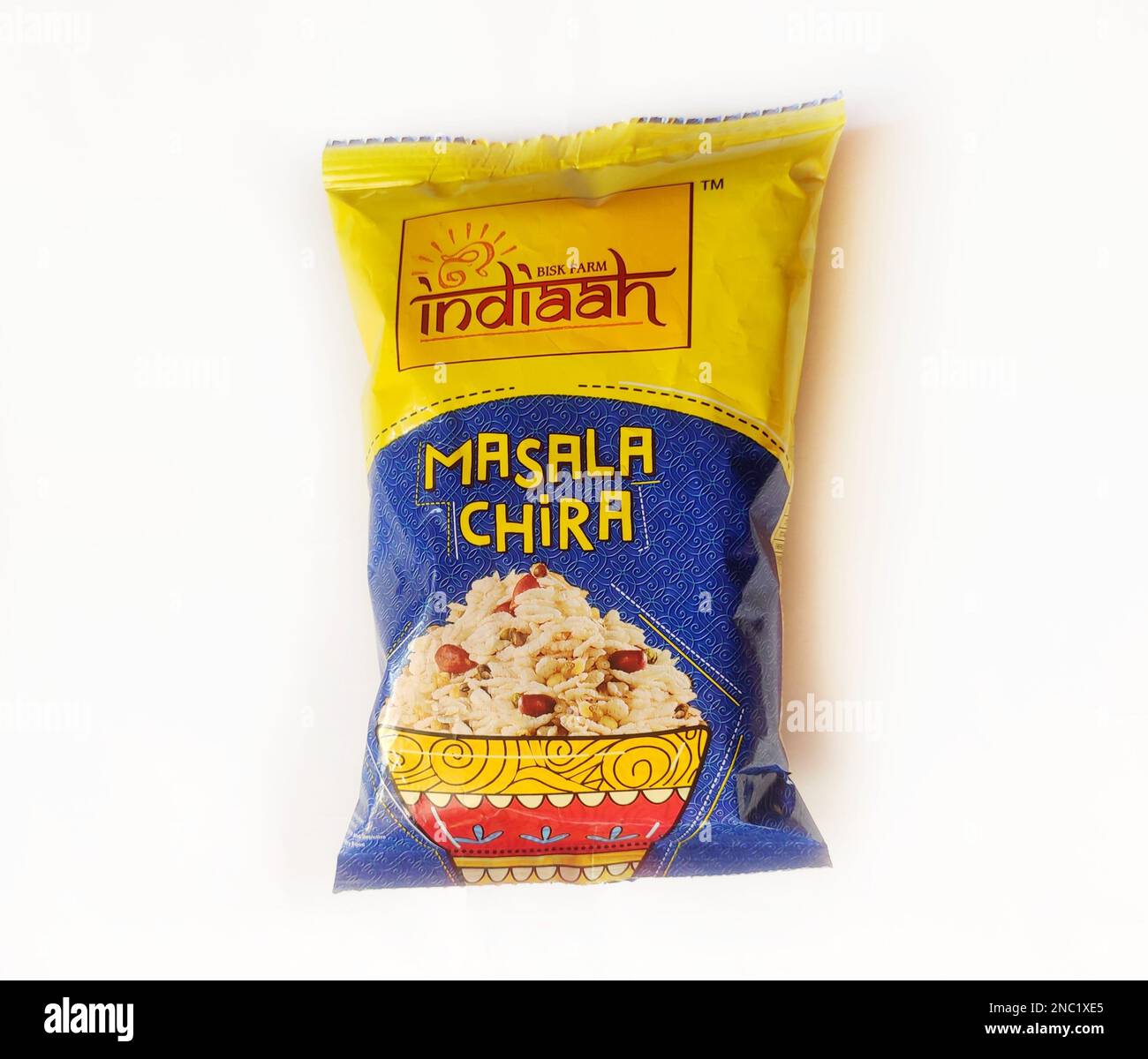 Bisk Farm Indiaah Masala Chira pouch in isolated background Stock Photo ...