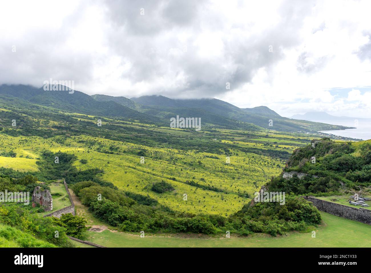 Landscape view from Fort George, Brimstone Hill Fortress National Park ...