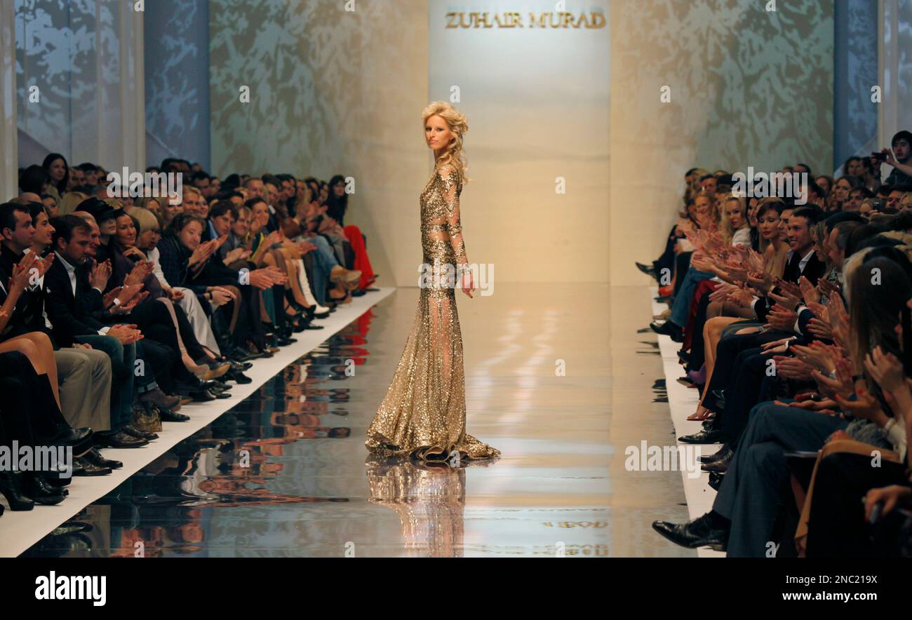 Model Karolina Kurkova shows a suit by Lebanese Haute Couture fashion ...
