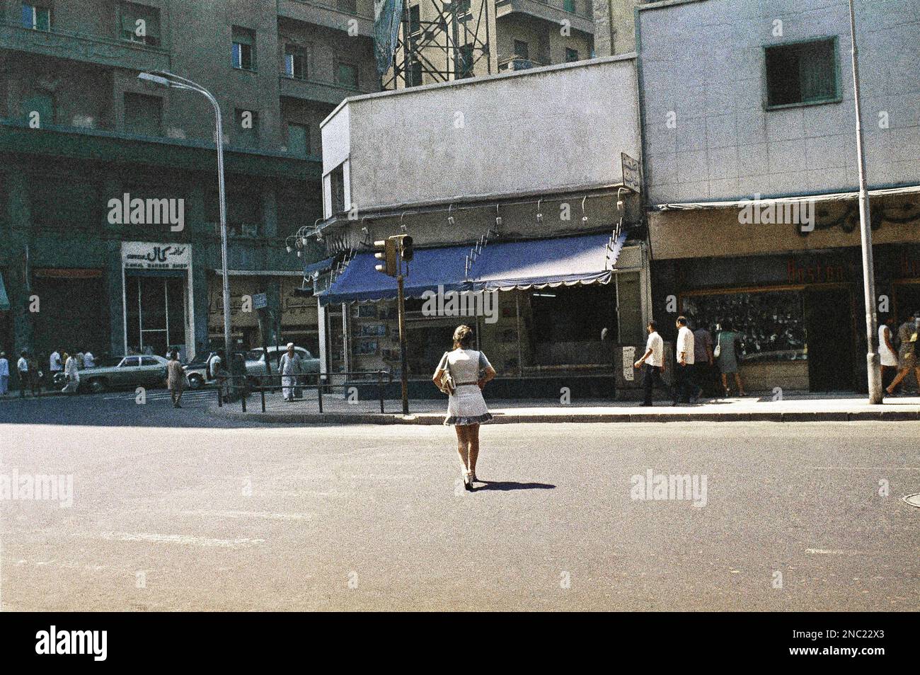 Pedestrians crossing streets in Cairo, Egypt in 1973. (AP Photo/Shawki ...