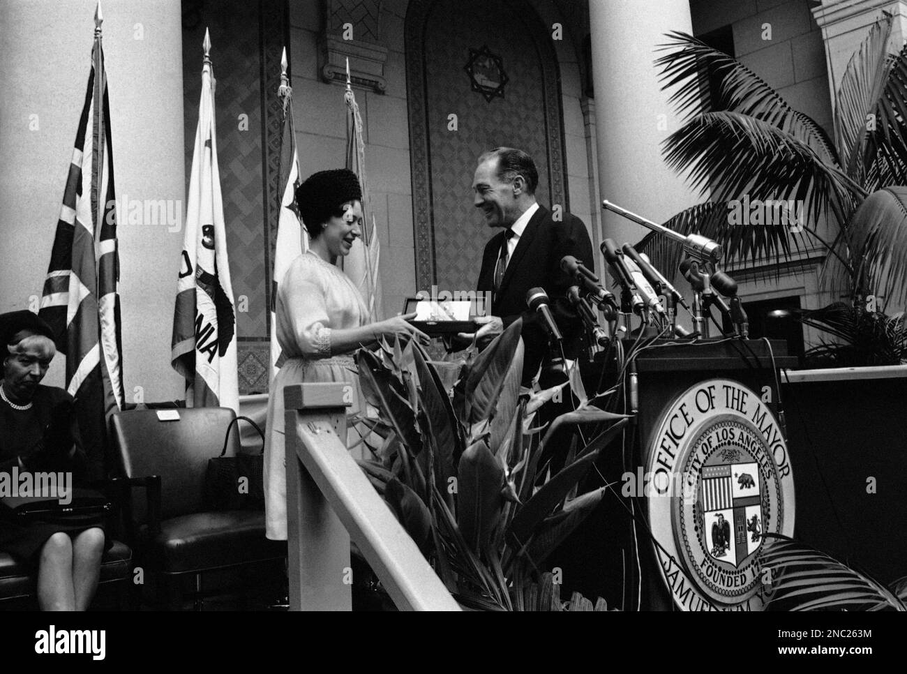 Britain’s Princess Margaret receives a ceremonial key to the city of ...