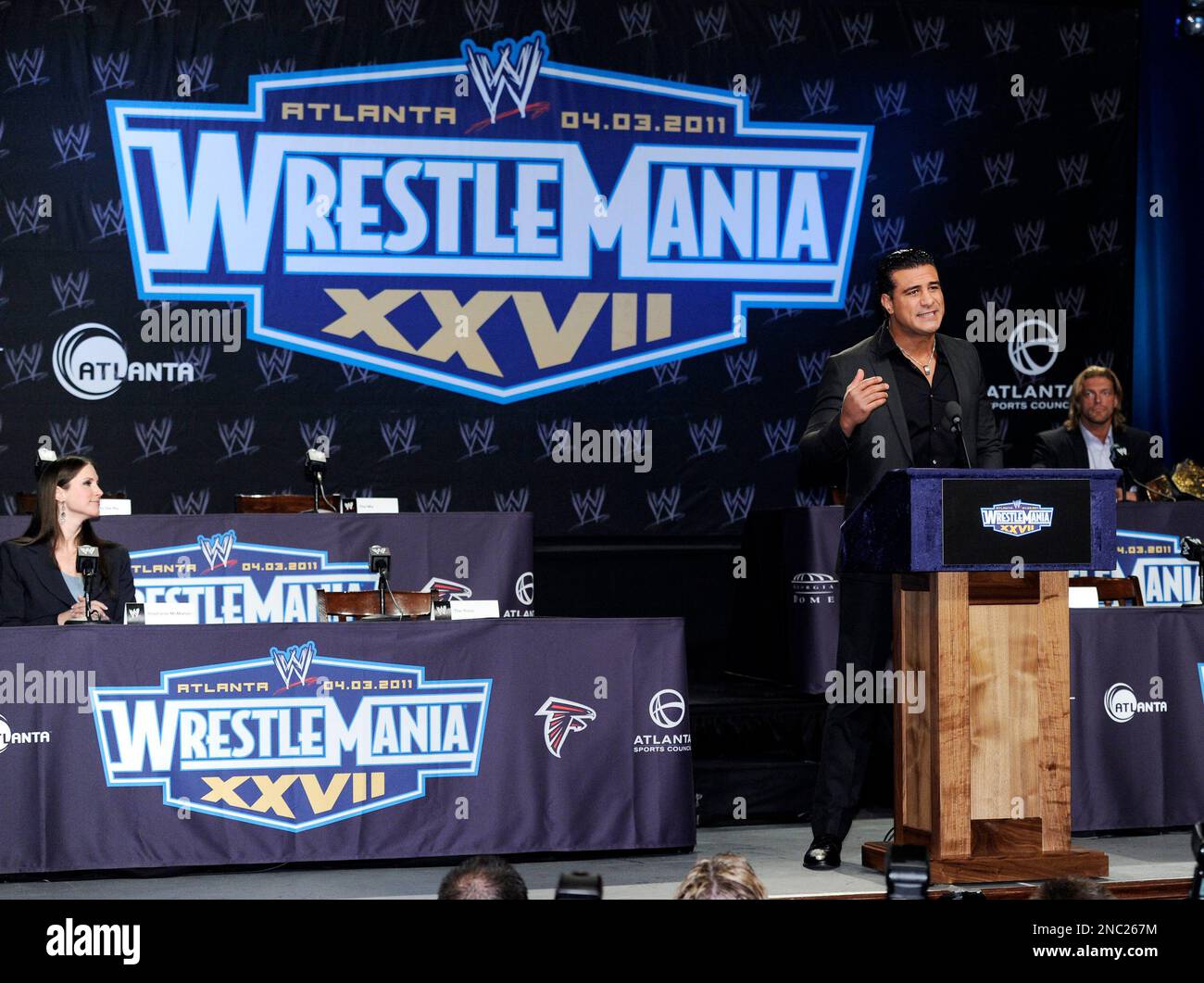 2011 Royal Rumble winner Alberto Del Rio participates in a Wrestlemania ...