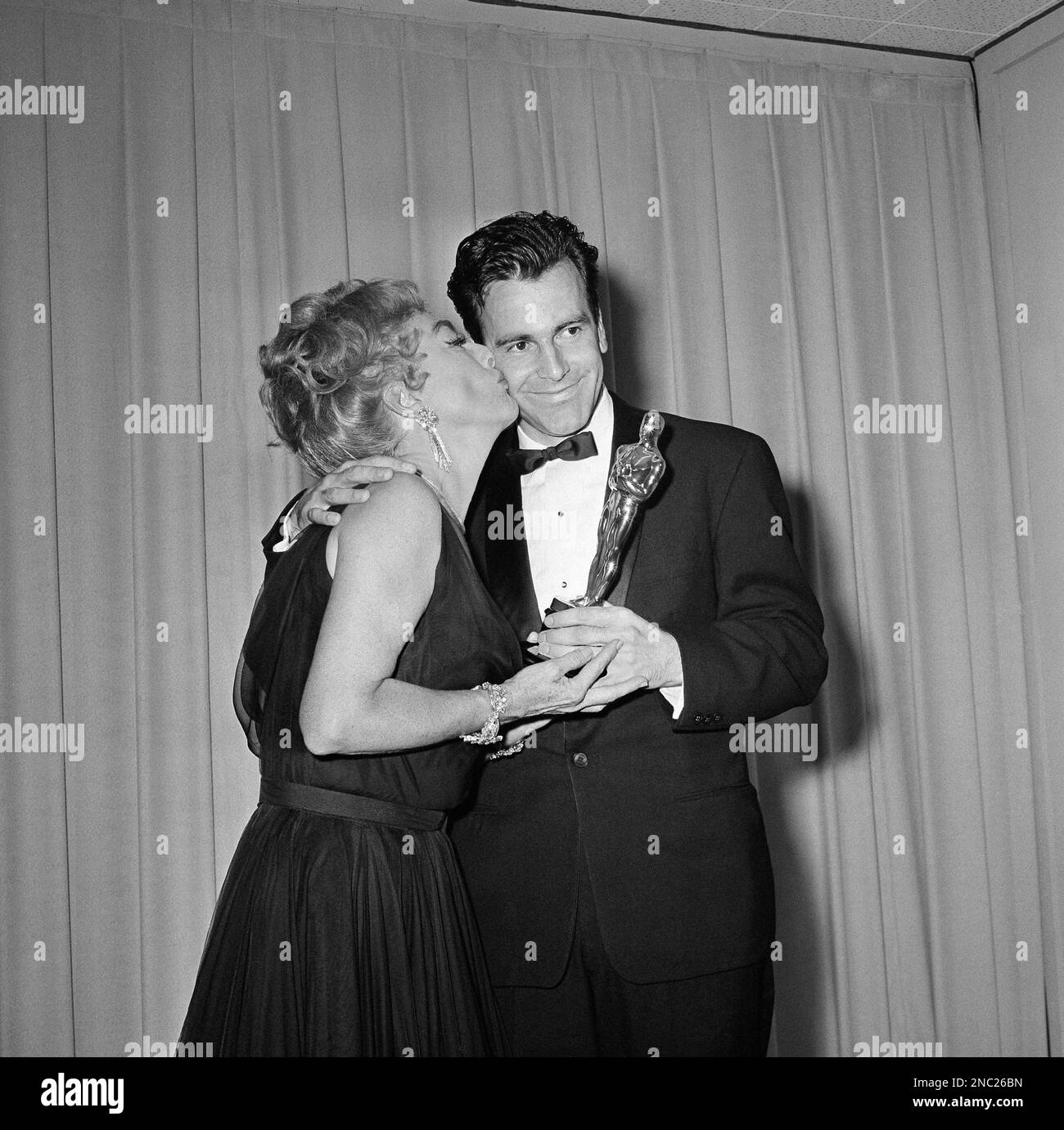 Maximilian Schell gets a kiss from Joan Crawford at Santa Monica ...