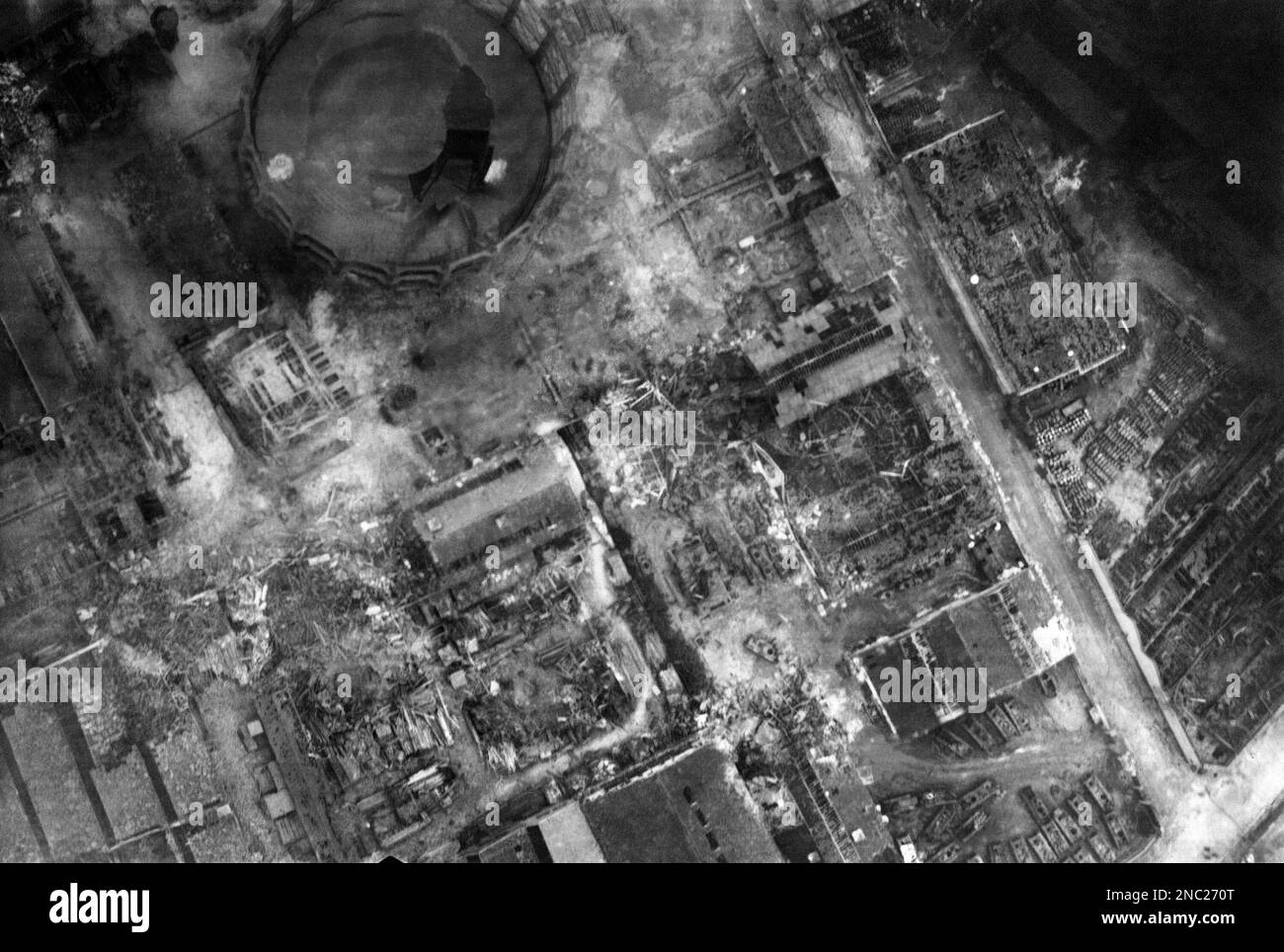 Air view is a sector of the suburban Paris Industrial area after heavy ...