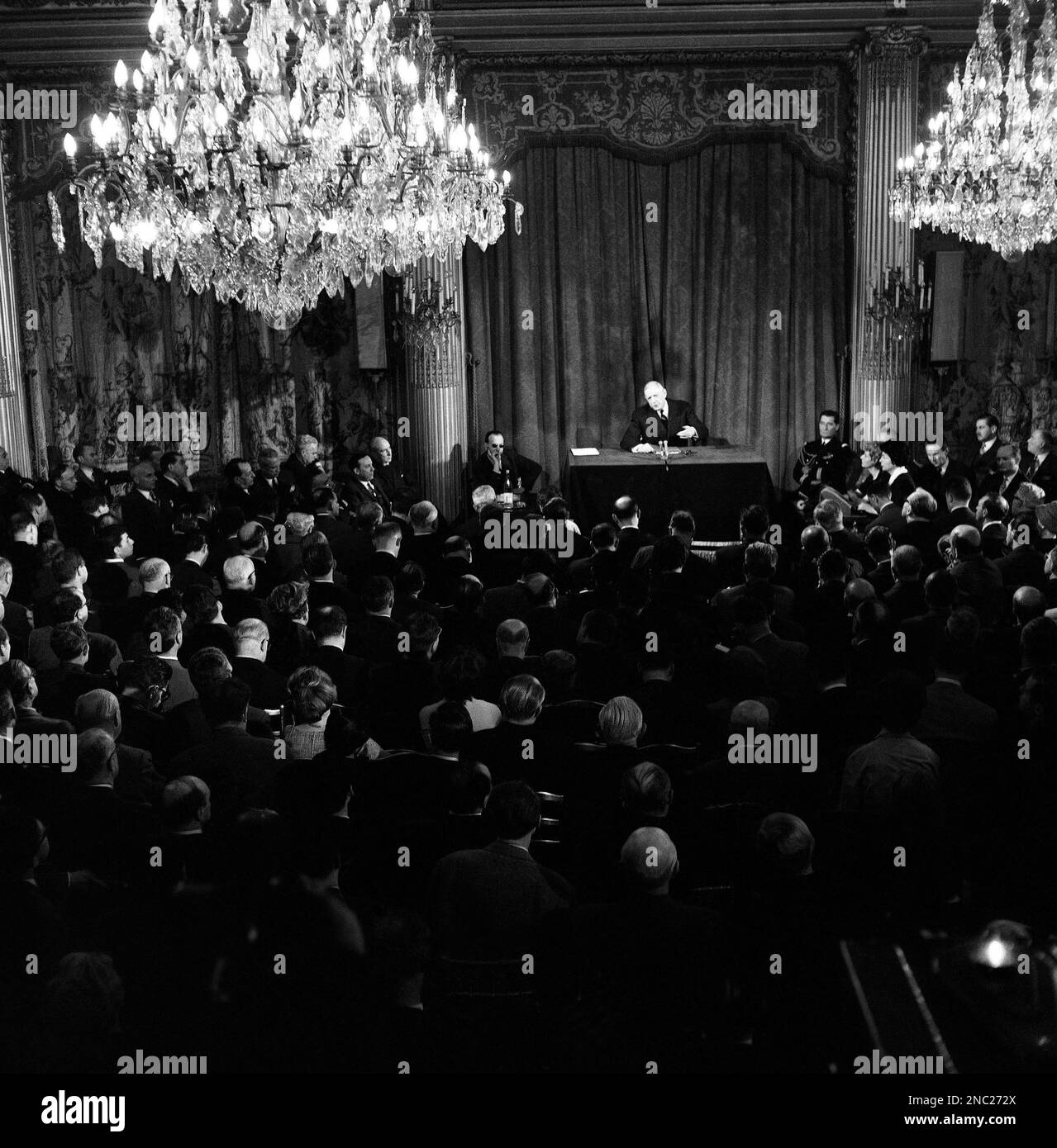 French President Charles de Gaulle during an interview with Michel ...