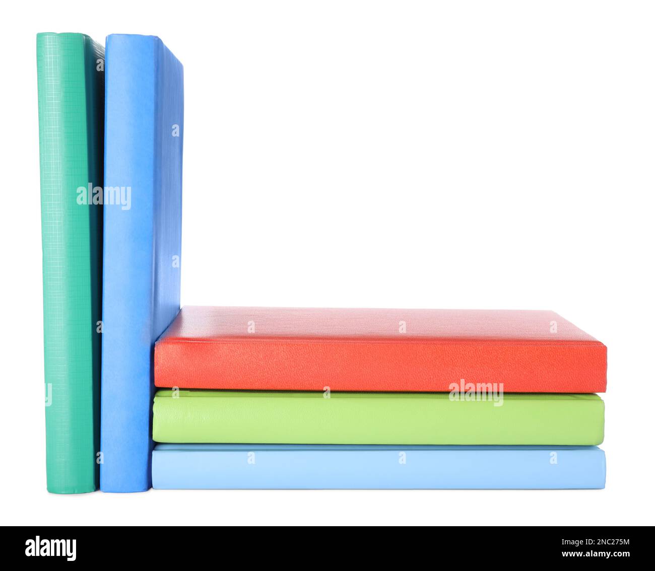 Many different stylish notebooks on white background Stock Photo - Alamy