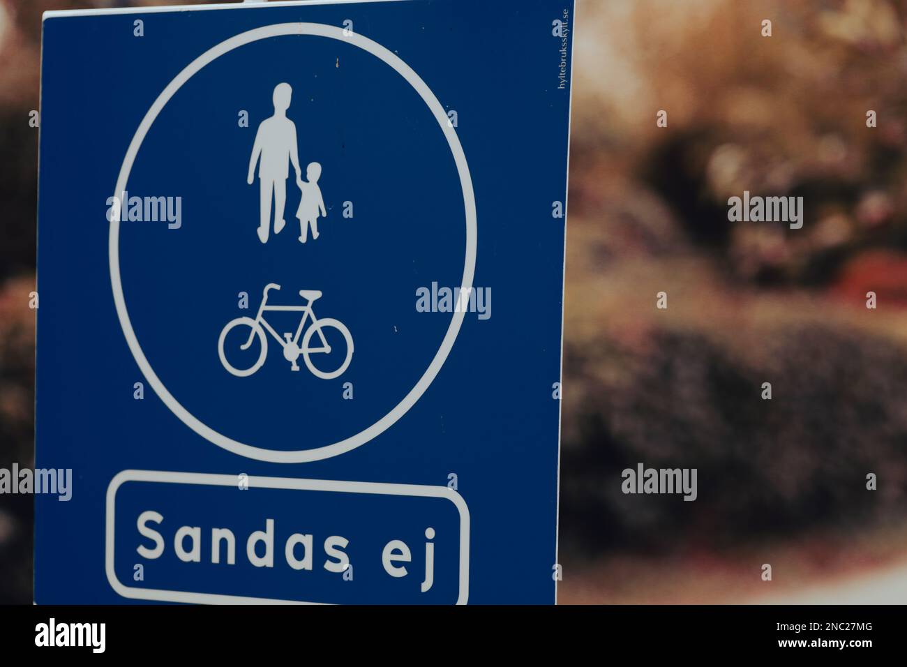 A road sign of shared track for pedal cycles and pedestrians Stock ...