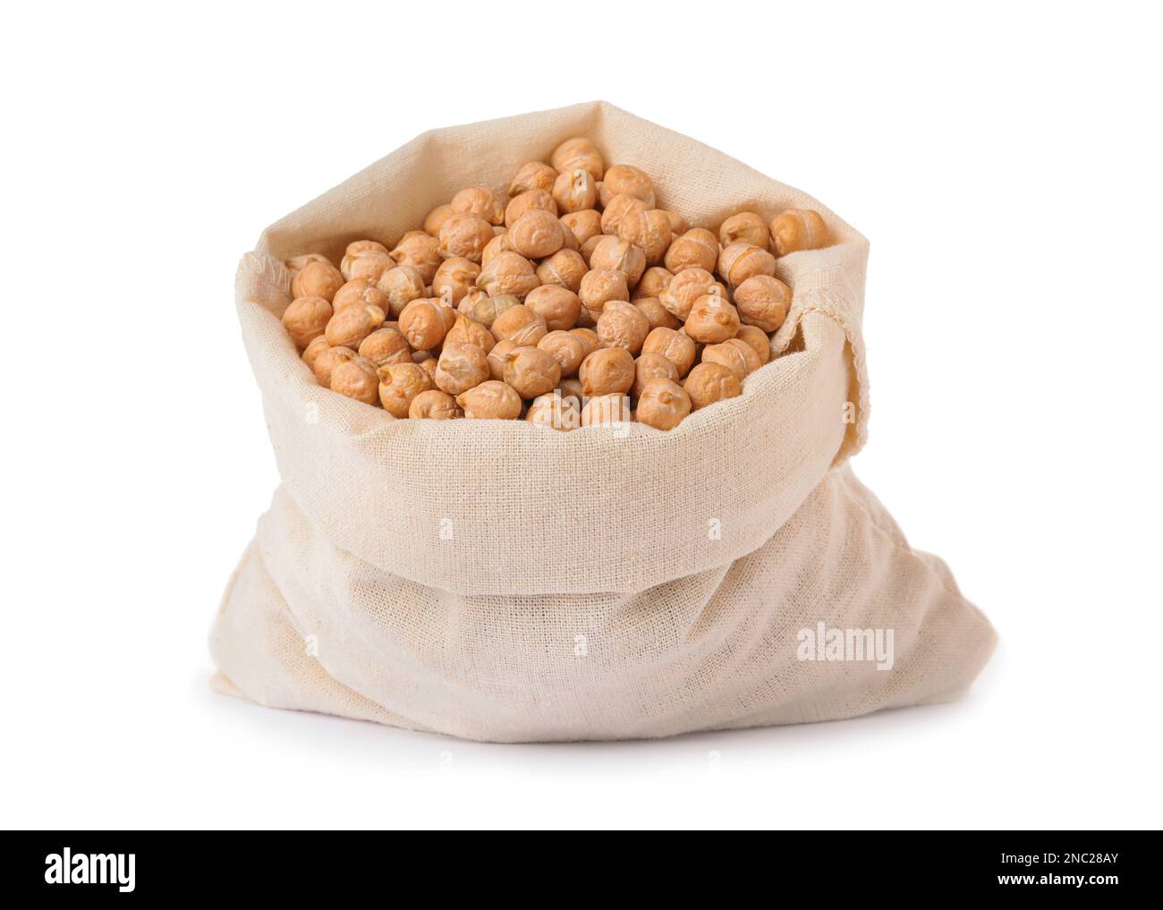 Raw chickpeas in bag on white background Stock Photo - Alamy