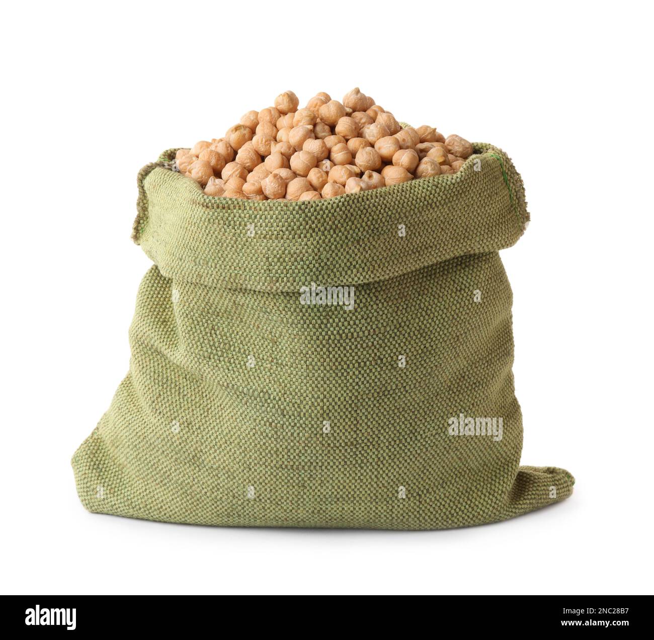 Raw chickpeas in bag on white background Stock Photo - Alamy