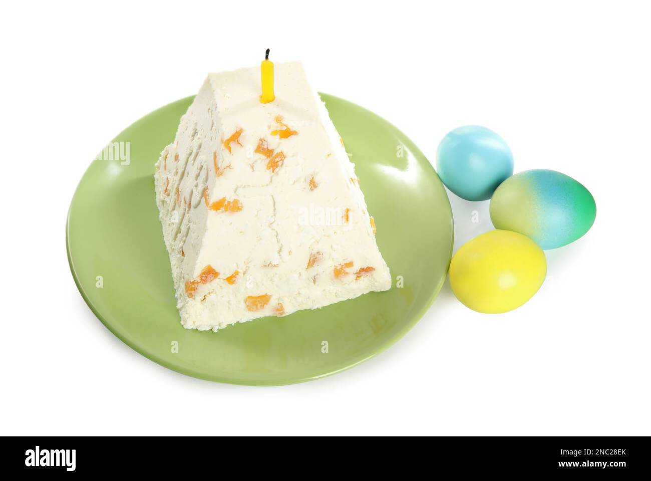 Traditional cottage cheese Easter paskha and eggs on white background Stock Photo - Alamy