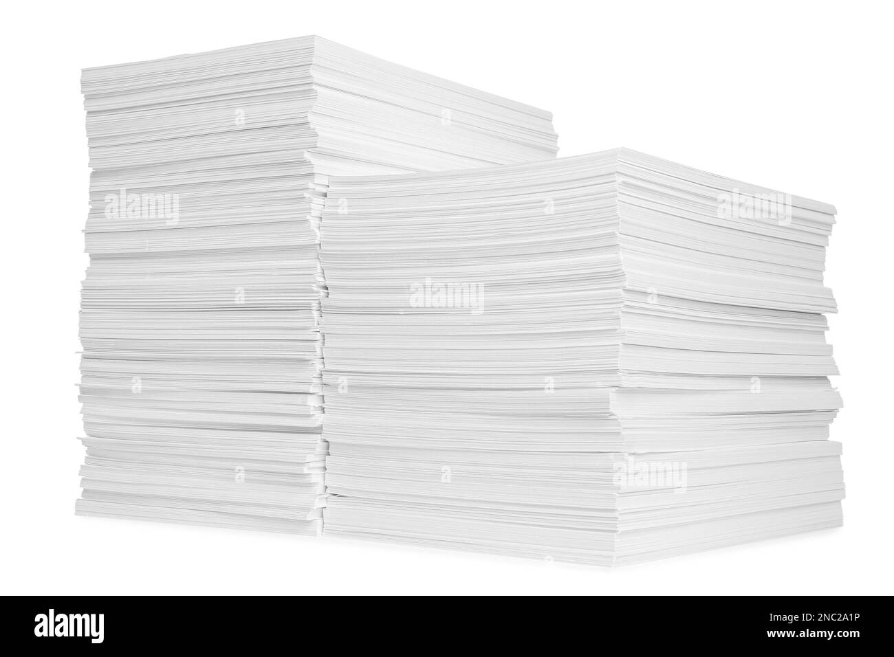 Stacks of paper sheets isolated on white Stock Photo - Alamy