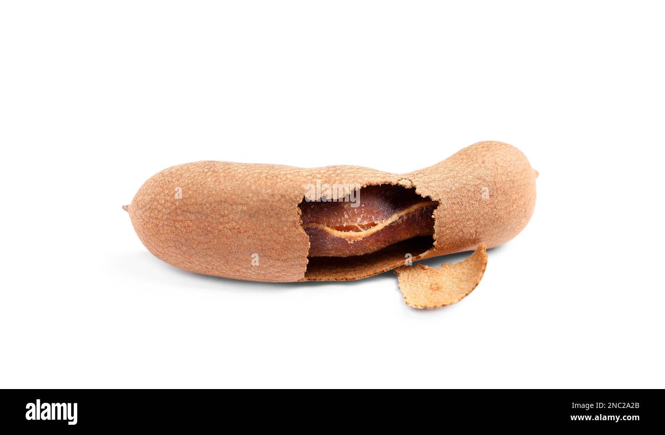 Delicious ripe tamarind on white background. Exotic fruit Stock Photo ...