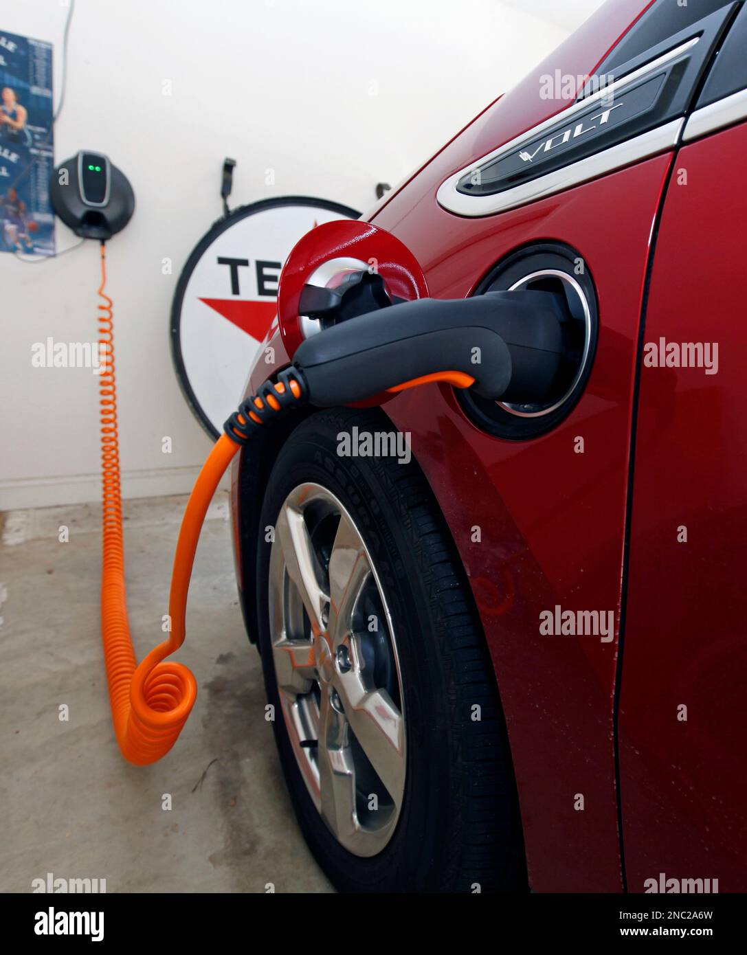 This Friday, March 25, 2011 photo shows James Brazell's Chevy Volt ...