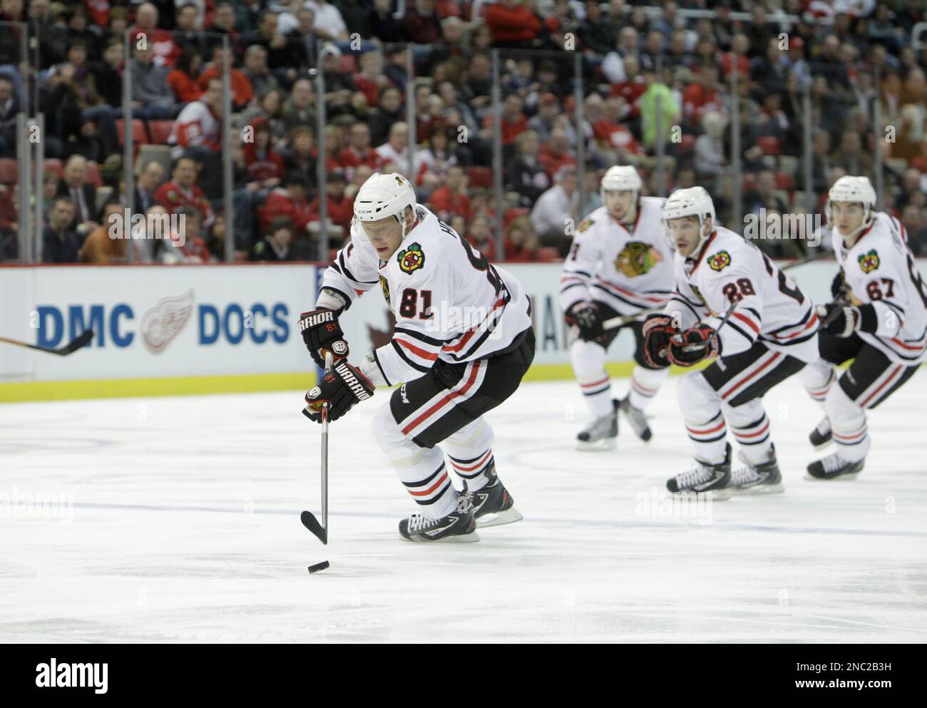 Chicago Blackhawks right wing Marian Hossa (81), of the Czech Republic ...