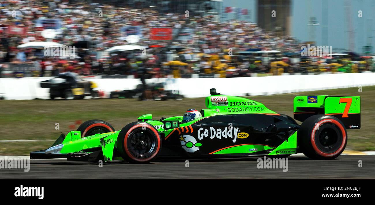 Andretti Autosport's Danica Patrick steers into turn two during the ...