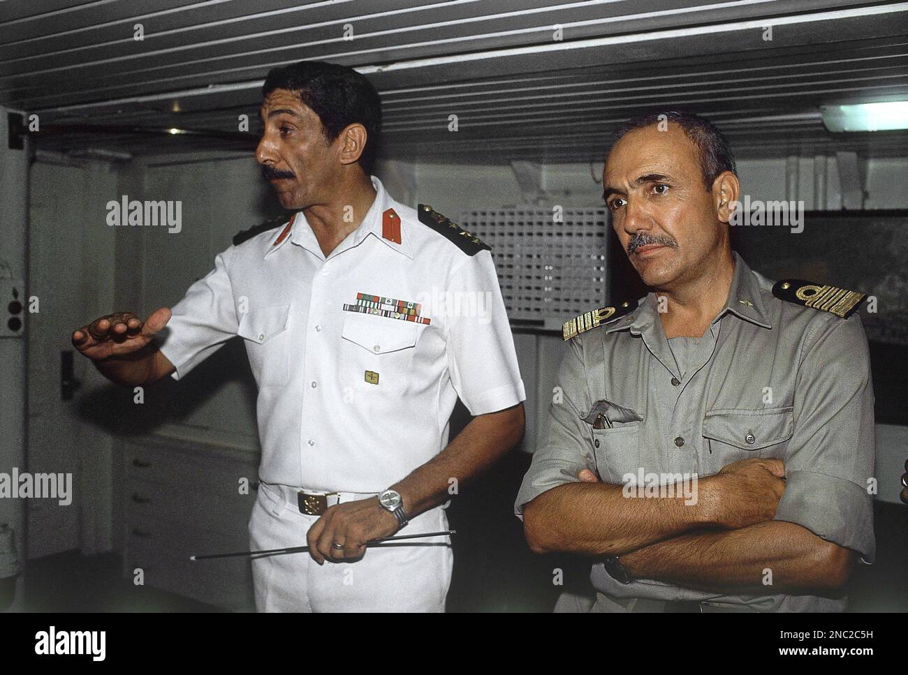 Egyptian commodore Ahmad Abdel Bary and Italian captain Fernando ...