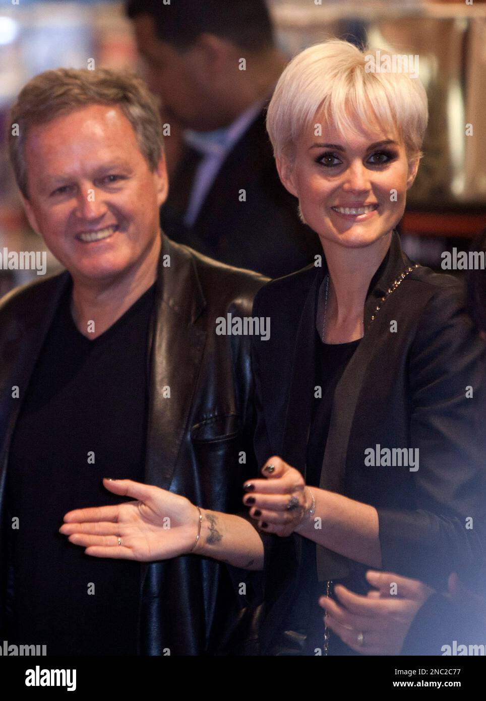 French rock star Johnny Hallyday' s wife Laetitia Hallyday, right, and ...