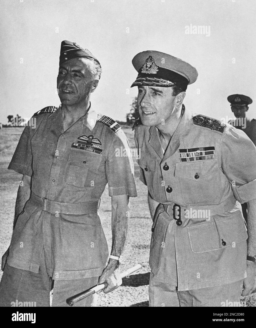 Lord Louis Mountbatten, Supreme Commander, South East Asia Command, right, and Admiral Sir ...