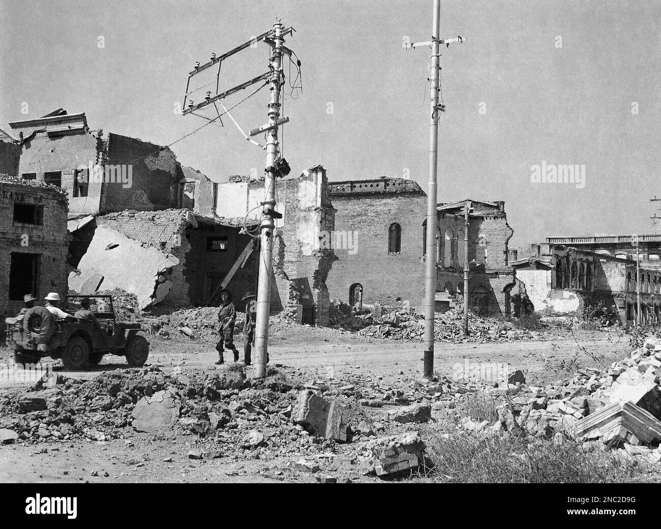 Bomb devastation in the main street of Mandalay, Burma on May 15, 1945 ...