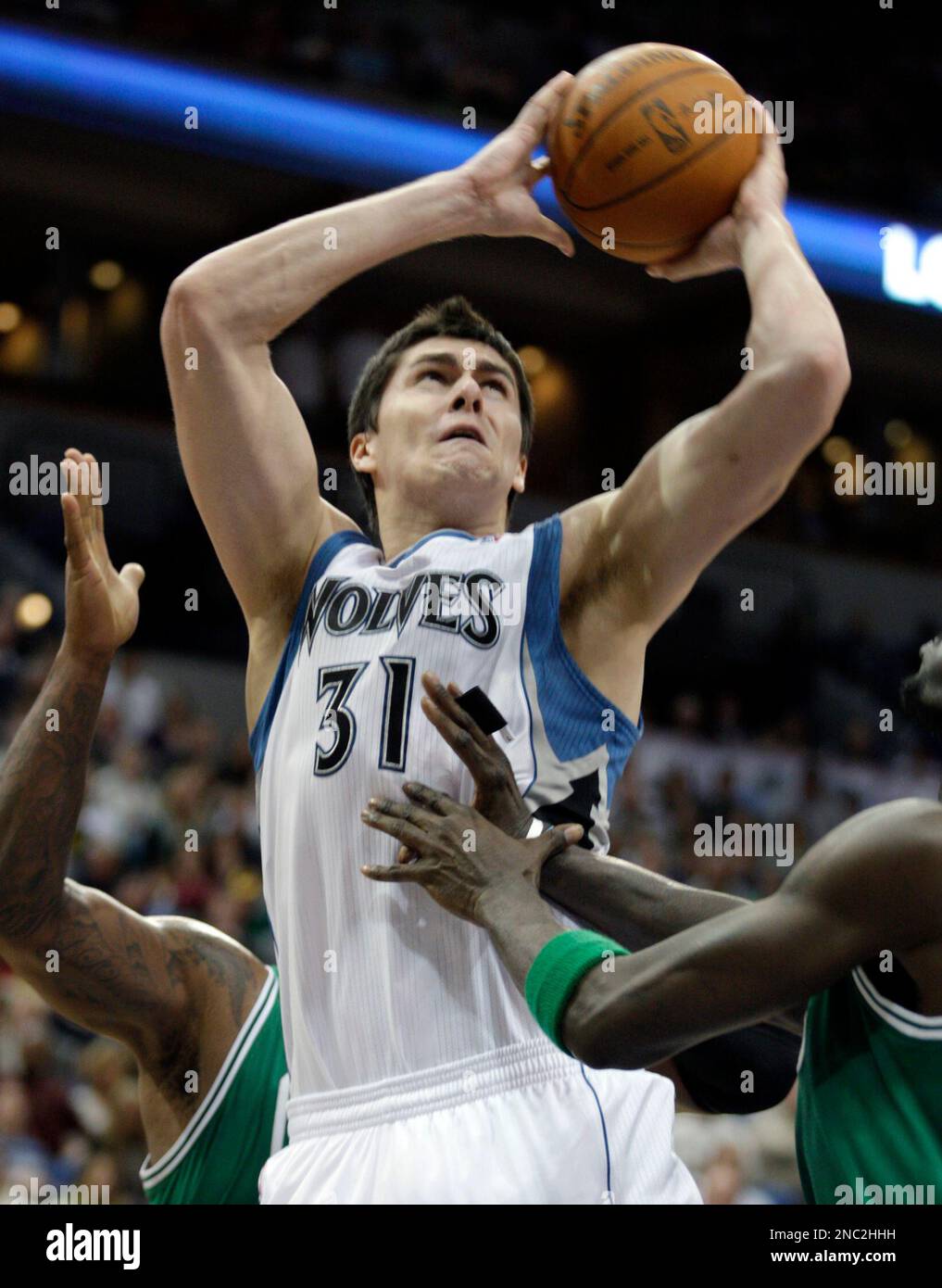 Minnesota Timberwolves center Darko Milicic (31) puts up a shot against ...