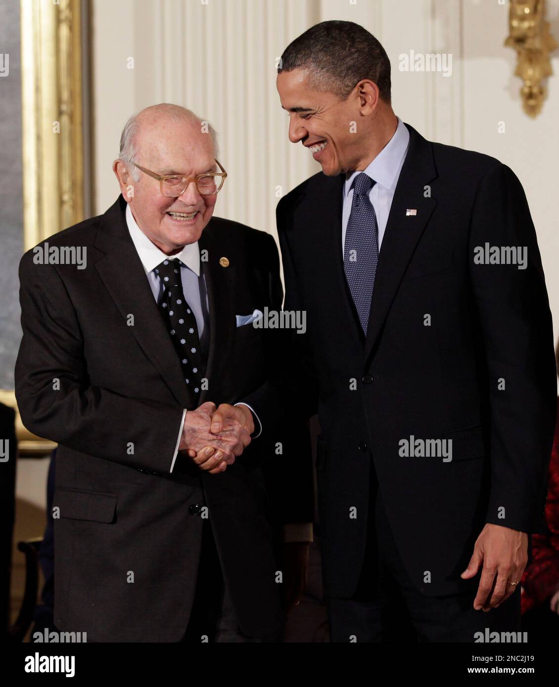 FILE - In a Nov. 17, 2010 file photo, Harry W. Coover, left, the ...