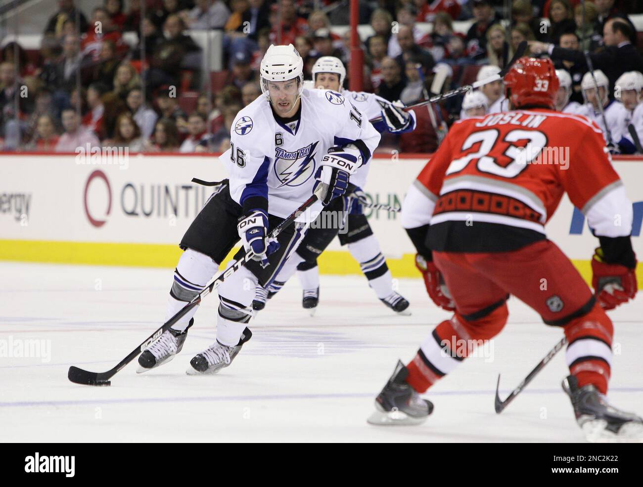 Tampa Bay Lightning's Teddy Purcell (16) skates against the Carolina ...