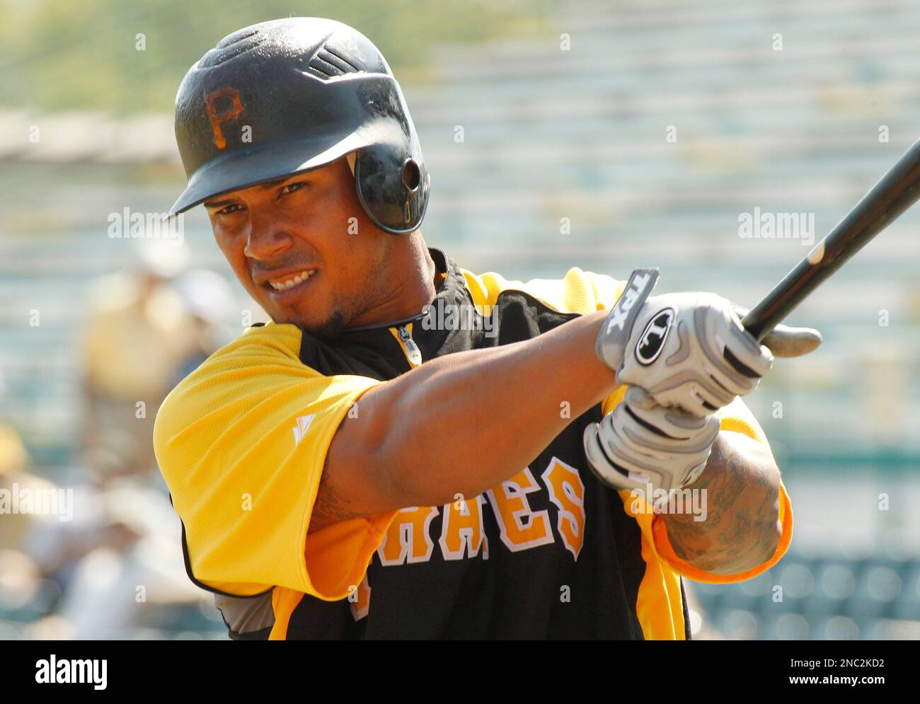 Pittsburgh Pirates' Jose Tabata waits to hit during batting practice ...
