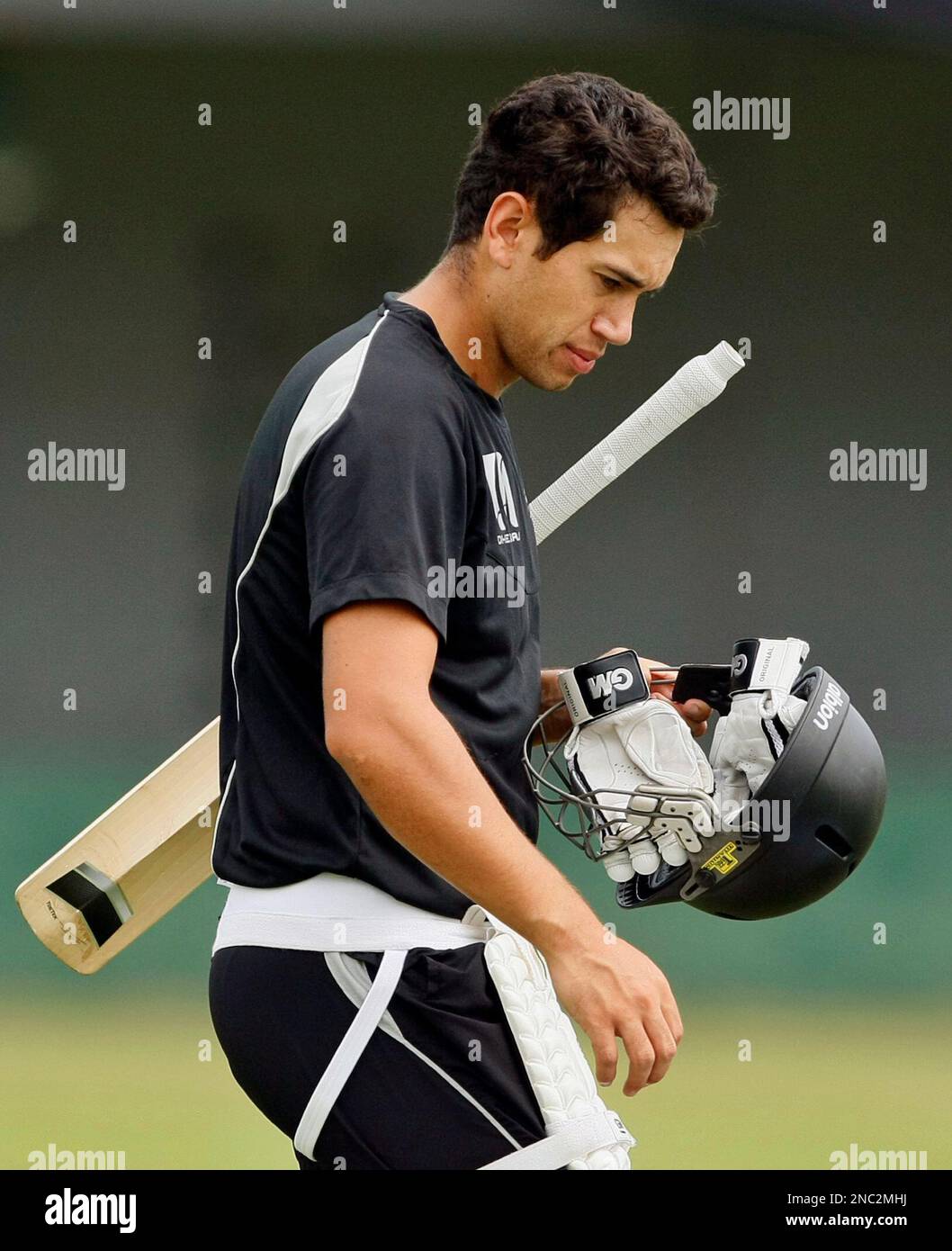 New Zealand's Ross Taylor prepares to bat during a practice session in ...