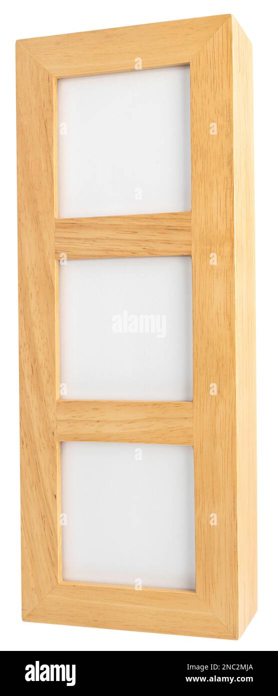 Three slot photo frame with blank spaces for pictures or text isolated ...