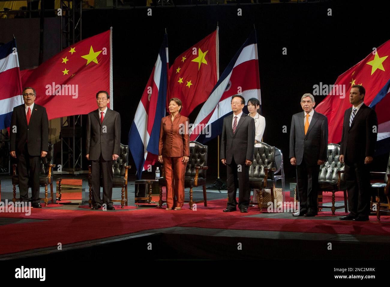 Costa Rica's Foreign Minister Rene Castro, from left to right, Chinese ...