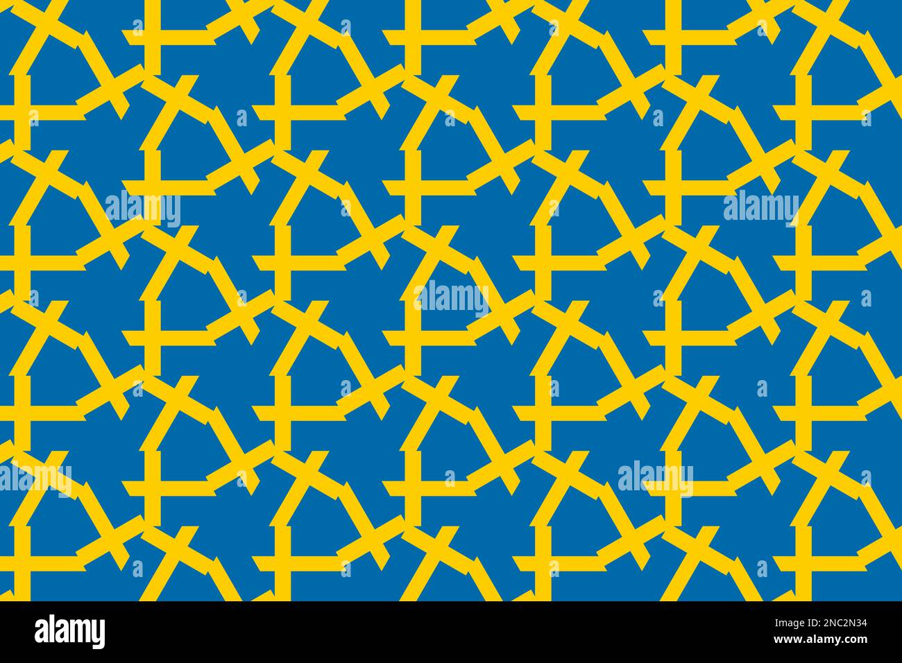 Geometric pattern in the colors of the national flag of Sweden. The ...