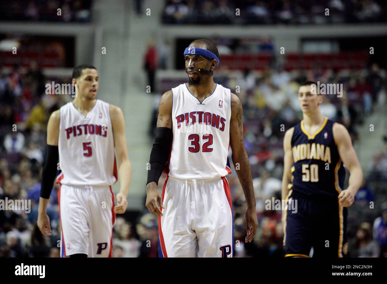 Detroit Pistons' Richard Hamilton (32), Austin Daye (5) and Indian ...