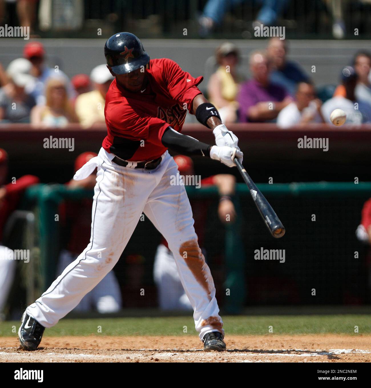 Houston Astros left fielder Jason Bourgeois (11) plays in a spring ...