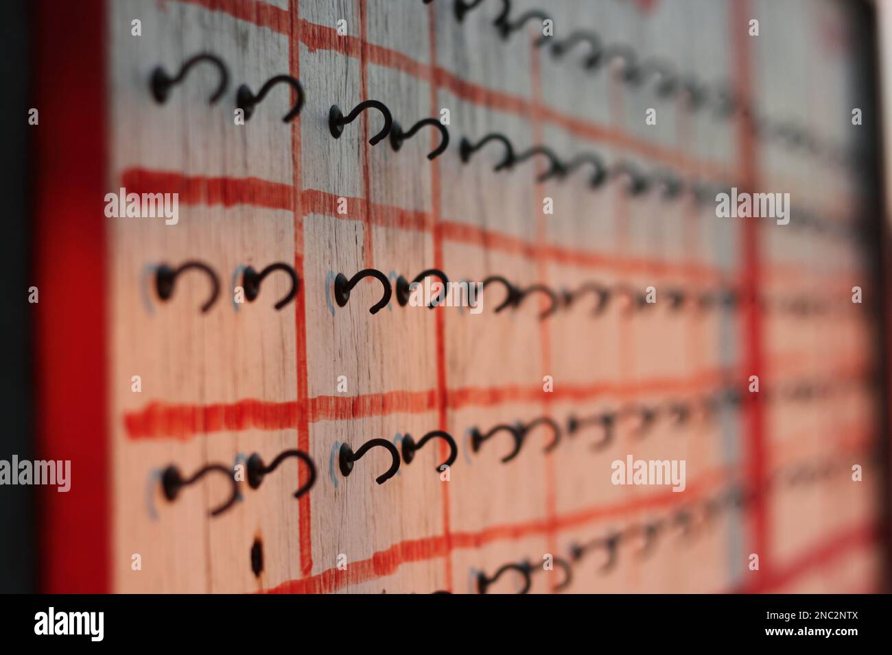 Handmade organizational chart with squares and hooks Stock Photo - Alamy