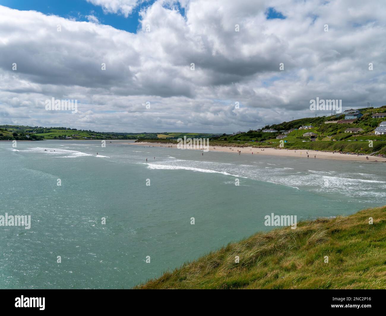 View of Inchydoney beach from the Cape of the Virgin Mary. Irish ...