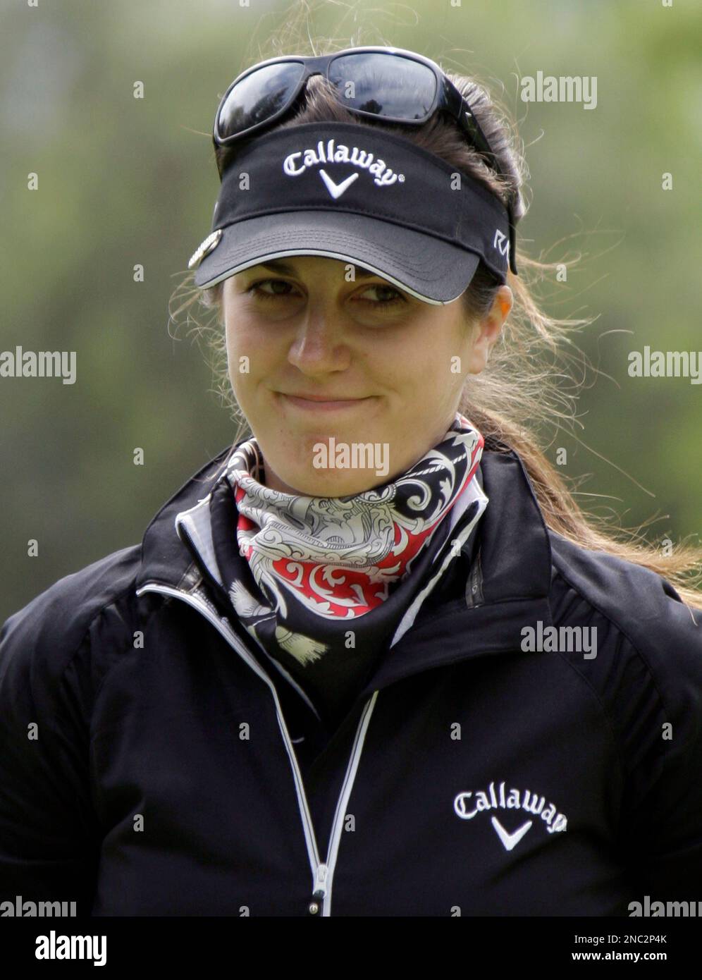 Sandra Gal, of Germany, walks toward the third green in the third round ...